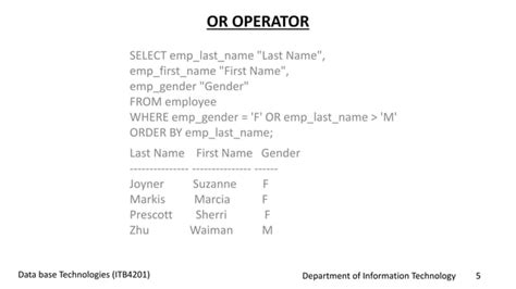 Sql Logical Operators Ppt
