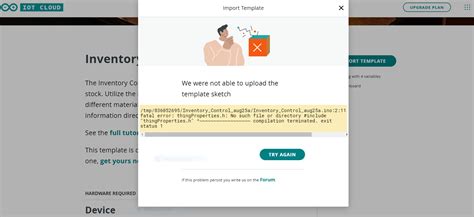 If You Cant Import A Template In Arduino Cloud Arduino Help Center
