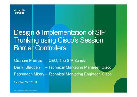 pdf design and implementation of sip trunking using cisco s · pdf