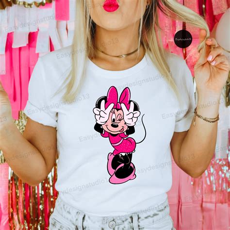 Leopard Minnie Mouse Png File Minnie Pink Glitter Minnie Sublimation