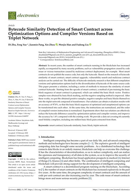 Pdf Bytecode Similarity Detection Of Smart Contract Across