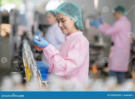 Asian Professional Food Scientist Checking And Control Quality Of Beverage Stock Image Image