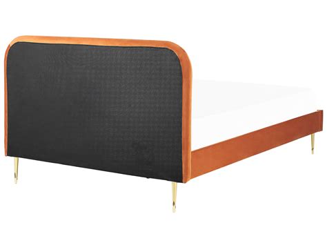 Velvet Eu Double Size Bed Orange Flayat Uk
