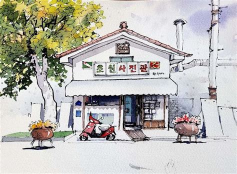 어반스케치 작가 윤코 Urbansketchers On Instagram 어반스케치를 하면서 멋 모르고 다녀온 곳 중 한 곳이 군산이다 원래는 홍도 여행 1박2일을