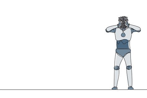 Continuous One Line Drawing Robot With Round Scribbles Instead Of Head Confused Robot Searching