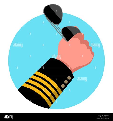 Clip Art Of A Pilot Hand Holding An Aviator Sunglasses Vector