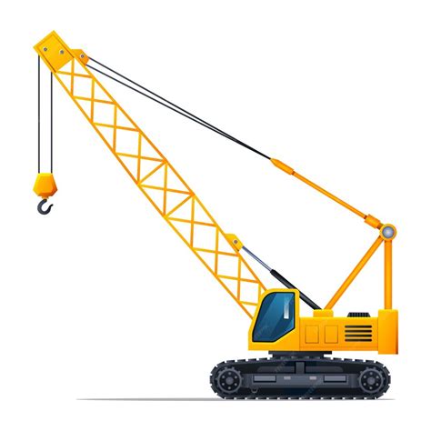 Premium Vector Lifting Crane Vector Illustration Heavy Machinery