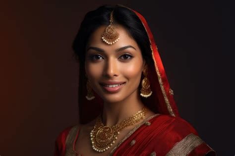 Premium Ai Image Lifelike Beautiful Asian Indian Woman With A