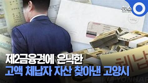 제2금융권에 은닉한 고액 체납자 자산 찾아낸 고양시 Youtube