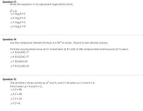 Solved Question Write The Equation In Its Equivalent Chegg
