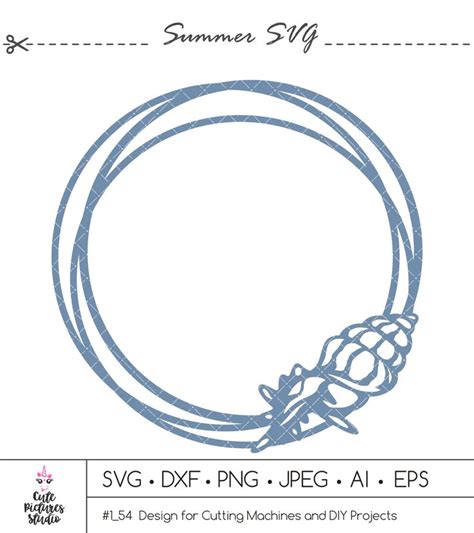 Frame Of Sea Shell Svg Cut File Marine Frame Svg Eps Dxf Png Clipart