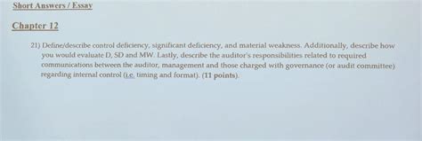 21 Definedescribe Control Deficiency Significant
