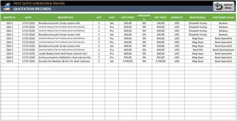 Excel Quotation Generator With Database Quotation Spreadsheet Invoicing