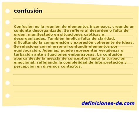 significado de confusión