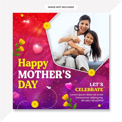 Cartel Del Evento Del Día De Las Madres Felices Con La Madre Y El Niño