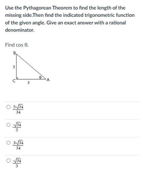 Solved Use The Pythagorean Theorem To Find The Length Of Chegg