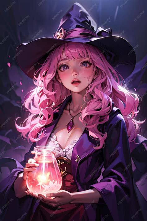 Premium Ai Image Cute Witch Girl In Anime Style