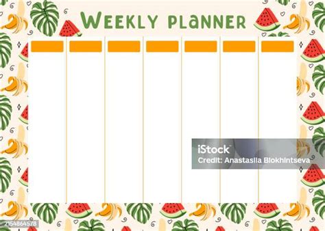 주간 여름 플래너 여름 레저 및 레크리에이션 계획 메모의 배경입니다 여행 주제에 대한 스톡 벡터 아트 및 기타 이미지 여행