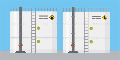 두 개의 오일 저장 탱크 파이프와 사다리 만화 강철 용기 금속 석유 저수지 석유 산업의 현장 0명에 대한 스톡 벡터 아트 및 기타 이미지 Istock