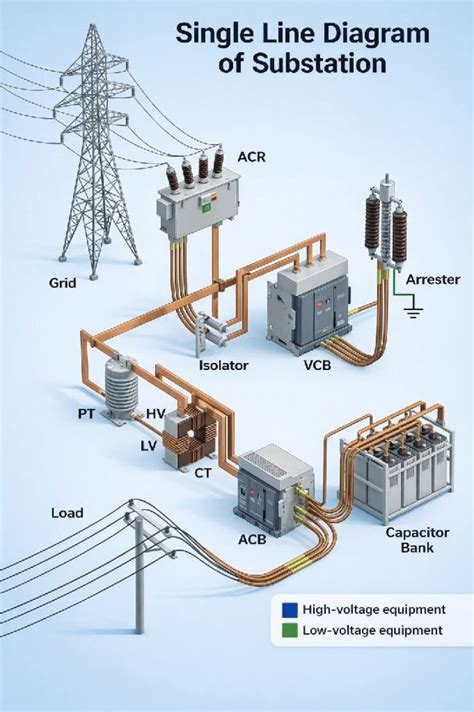 The Provided Image Is A Single Line Diagram Of A Substation It Shows Var