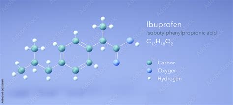 ilustrace „ibuprofen isobutylphenylpropionic acid molecular