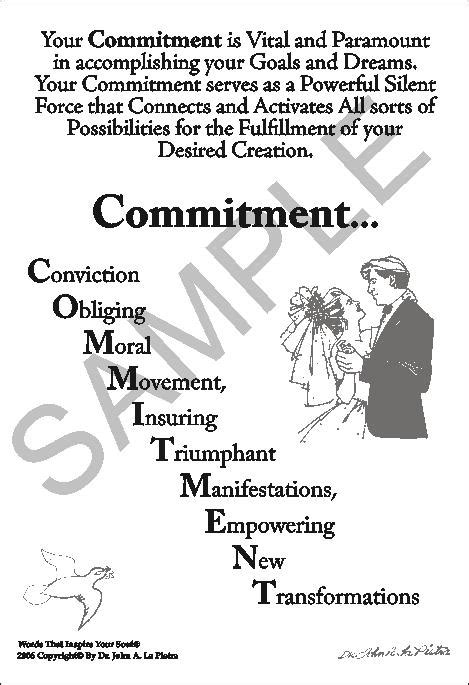 Commitment Frame Acrostic Products