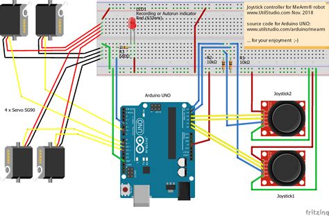 Arduino Uno Joystick Controller For Mearm® Robot With Coordinates Recording Rarduinoprojects
