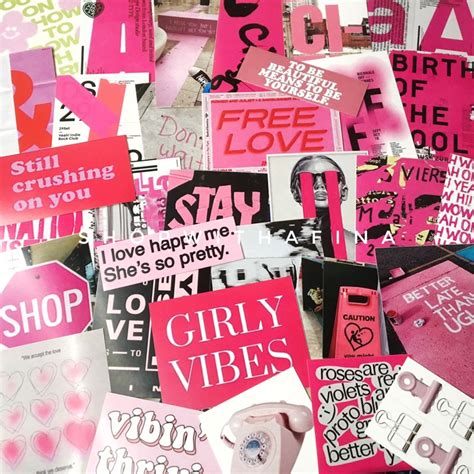 Jual Sticker Aesthetic Pcs Aesthetic Typography Pink Girly Vibes Edition Sticker Set