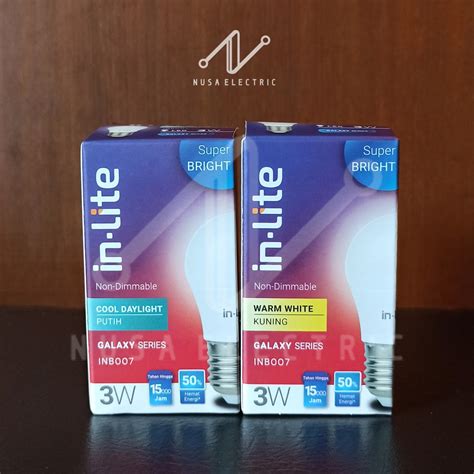 LAMPU LED INLITE W WATT PUTIH COOL DAYLIGHT KUNING WARM WHITE Shopee Indonesia