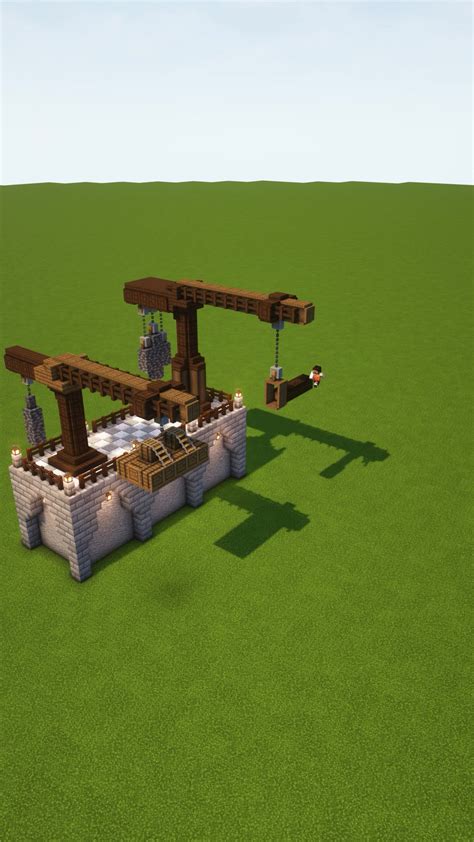 Medieval Crane Build Tutorial Timelapse Minecraft Tiktok