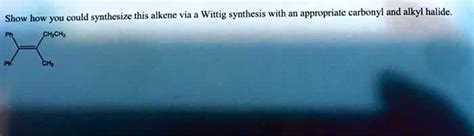 Solved Show How You Could Synthesize This Alkene Via A Wittig Synthesis With An Appropriate