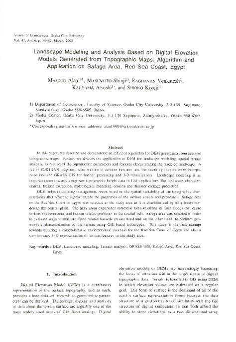 pdf landscape modeling and analysis based on digital elevation models generated from