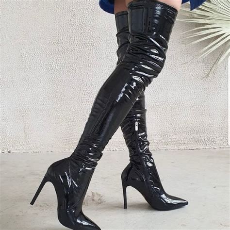 Latex Thigh Boots Etsy