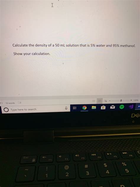 Solved Calculate The Density Of A ML Solution That Is Chegg
