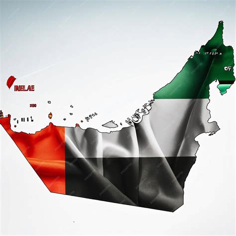 United Arab Emirates Map With Flag And Cultural Heritage Premium Ai