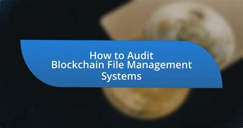 How To Audit Blockchain File Management Systems