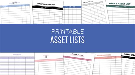Printable Asset Lists 20 Free Asset Tracker Pdfs