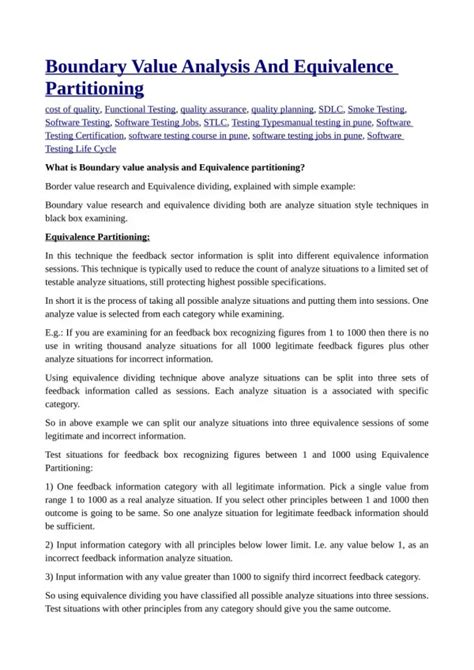 Ppt Boundary Value Analysis And Equivalence Partitioning In Software Testing Powerpoint