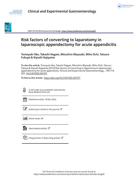 Risk Factors Of Converting To Laparotomy In Laparoscopic Appendectomy