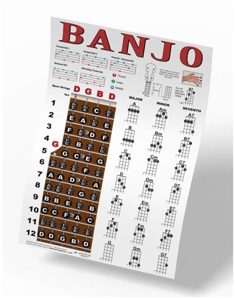 Banjo Chord Fretboard Note And Roll Chart Open G Philippines Ubuy