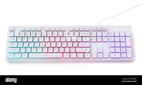 Modern Mechanical Rgb Keyboard Isolated On White Stock Photo Alamy