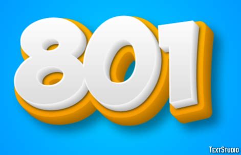 801 Text Effect and Logo Design Number