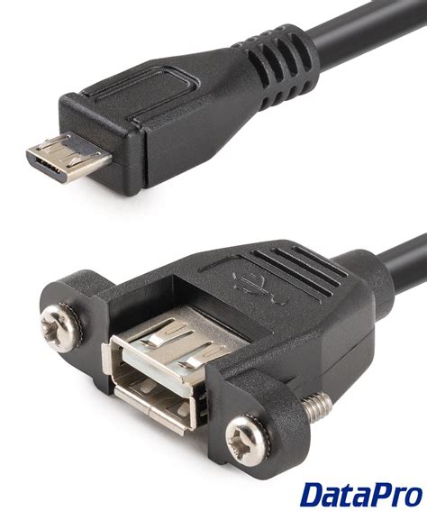 Usb 20 Panel Mount A To Micro B Extension Datapro
