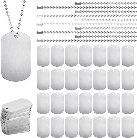 Tinsow 100pcs Blank Bulk Dog Tags For Stamping Engraving