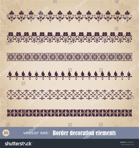 Border Decoration Elements Set 20 Stock Vector Royalty Free 145926671 Shutterstock