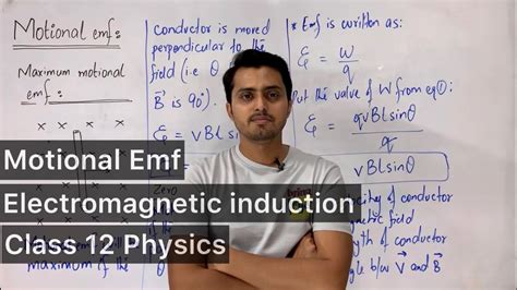 Motional Emf Electromagnetic Induction Class 12 Physics Youtube