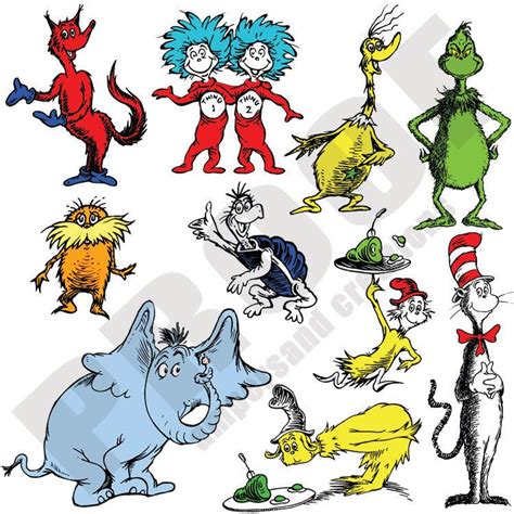 Dr Seuss Character Portrait Pack 1200 Via Etsy Dr Seuss Art