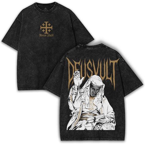 Deus Vult T Shirt Vintage Crusader Graphic Tee Oversized Fit Etsy