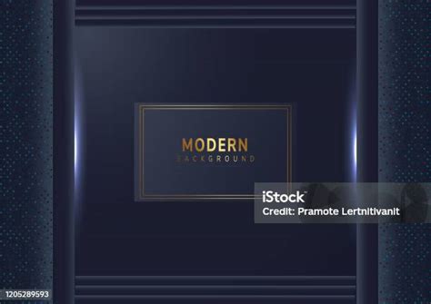 고급 사각형 패턴과 조명 라인 추상 템플릿 어두운 파란색 고급 프리미엄 배경입니다 가리기에 대한 스톡 벡터 아트 및 기타 이미지 가리기 개념 귀한 보석 Istock