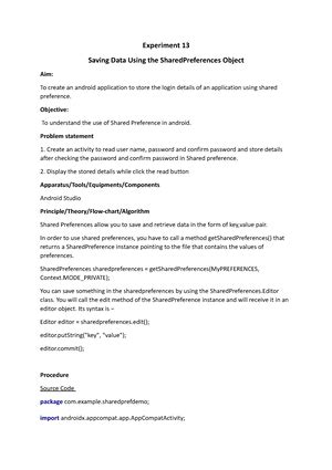 Sdp Exp11 Smart Device Programming Lab Experiment 11 Create A